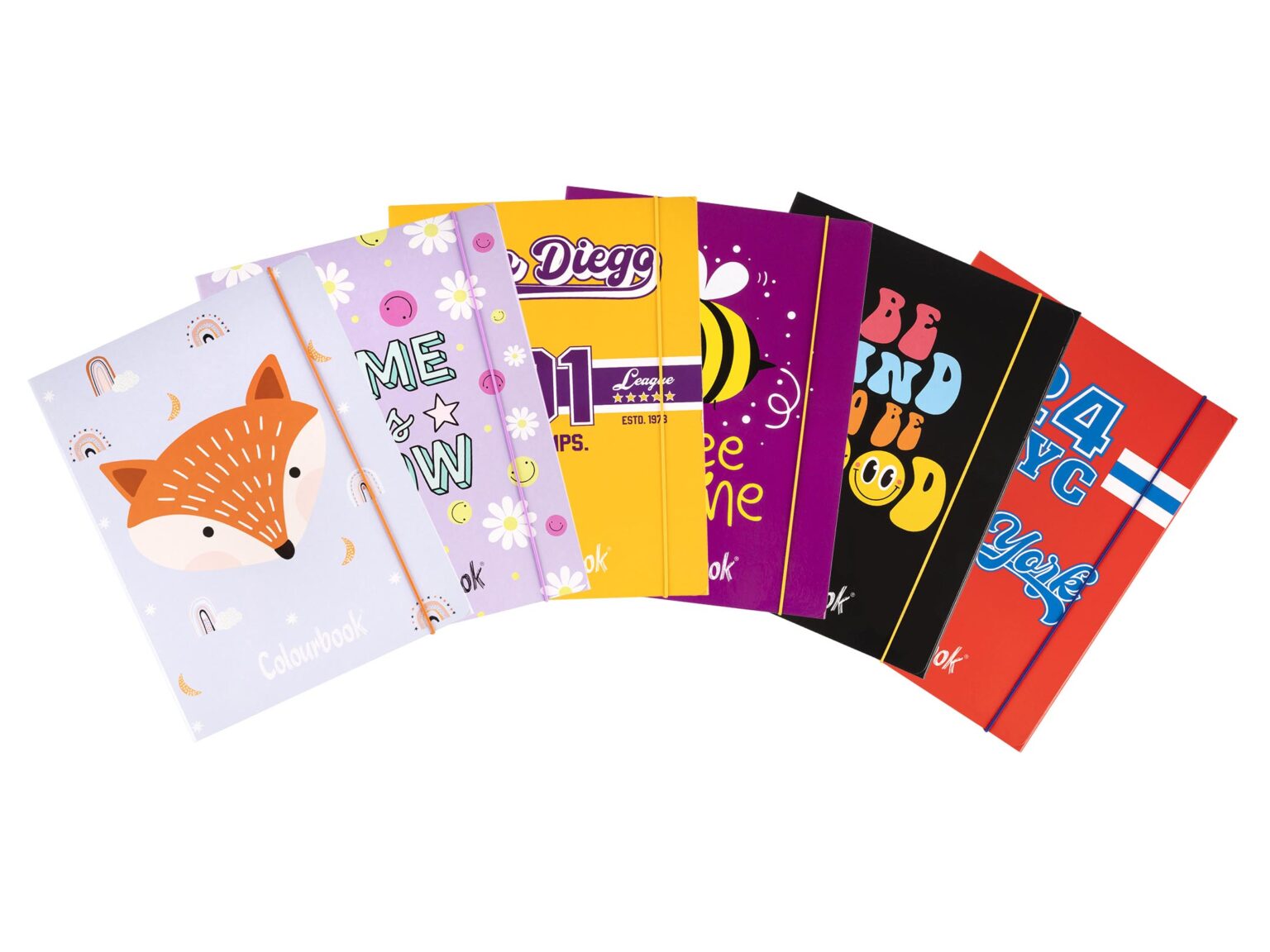 Cartellina a 3 lembi con elastico - AciDaisy | Colourbook